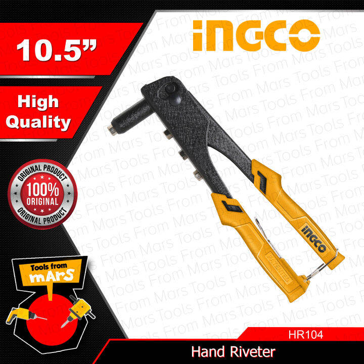 INGCO ORIGINAL Heavy Duty Hand Riveter for Blind Rivets 10.5" HR104 ...