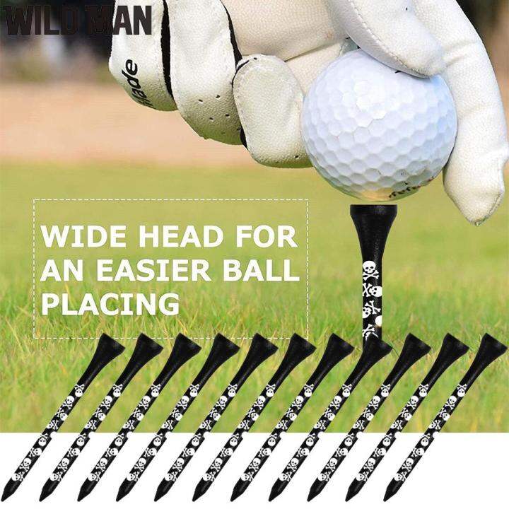 83Mm 10 Buah Golf Bola Latihan Kuku Kayu Alami Bola Golf Tee Dukungan ...