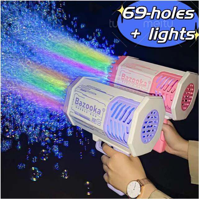 ins recommend kids gift 69-hole gatling bubble gun charging electric ...