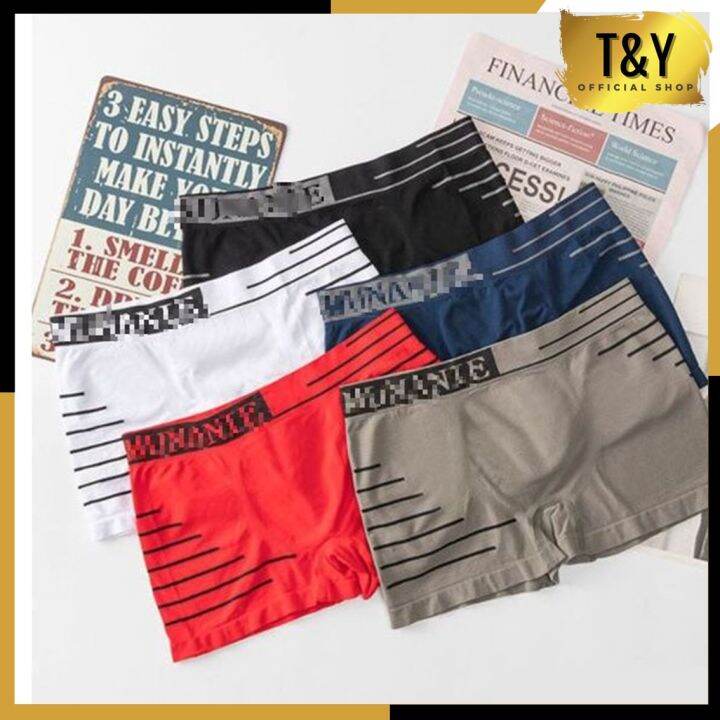 TY Celana Dalam Boxer Pria Motif Garis Tulisan Dalam Kotak Celana Kolor ...