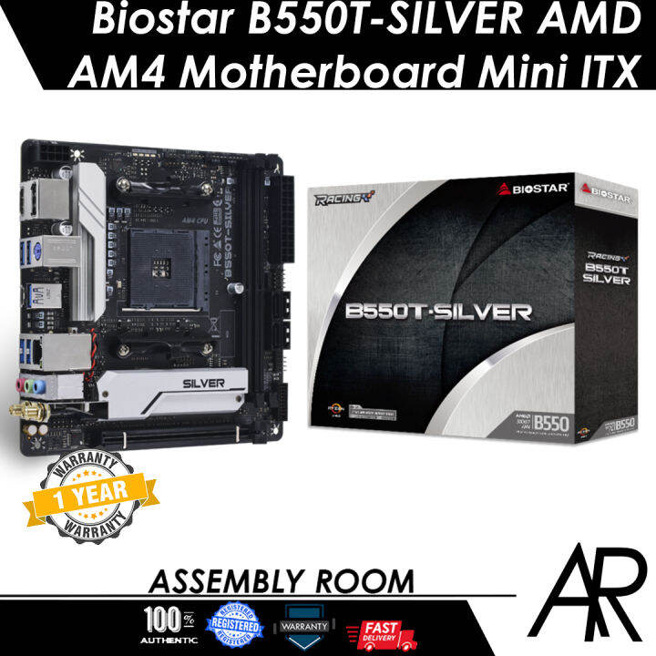 Biostar B550T-SILVER Ver. 5.0 Motherboard Mini ITX Mini-ITX for AMD AM4 ...