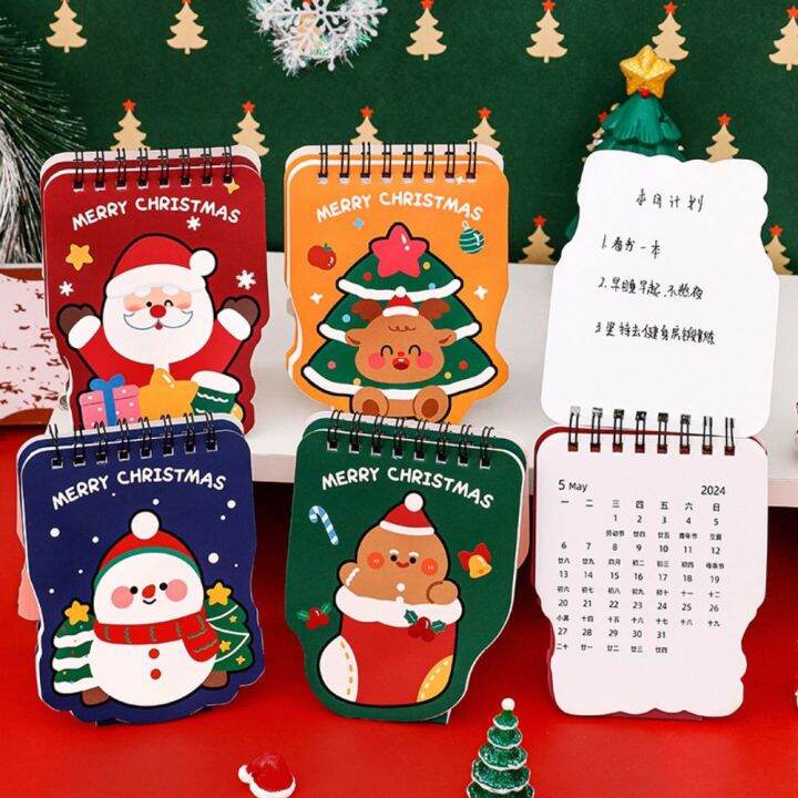 DFDSA Cartoon 2024 Christmas Calendar Cute Mini Special Shape Calendar ...