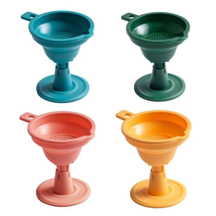 H7EA Kitchen Funnel with Detachable Strainer Filter Collapsible Funnel ...