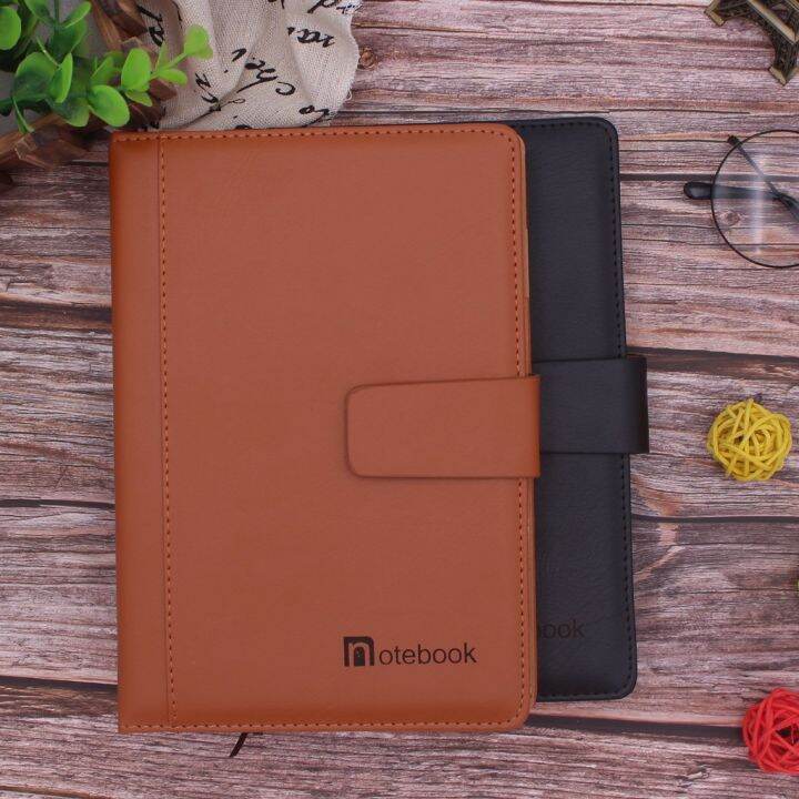 A5 Soft Leather Notebook With Side Buckle College Writing Big Notebook ...
