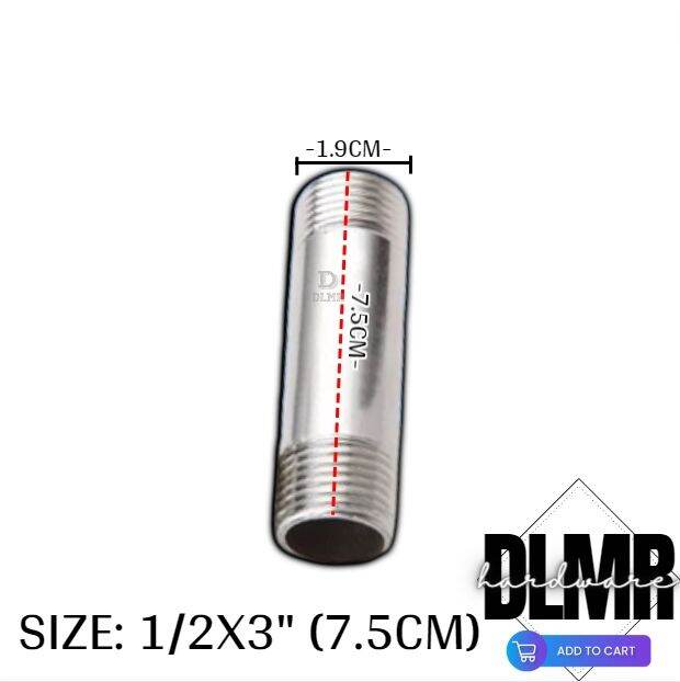 1PCS Stainless Steel Male x Male Threaded Pipe Fitting Water Pipe ...