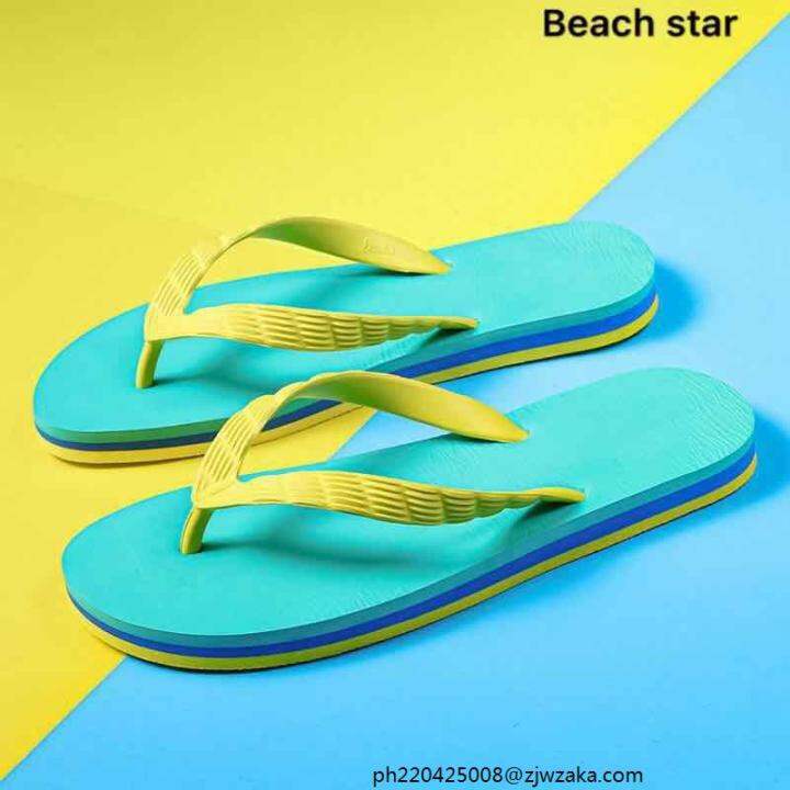 #222 beach star beach falt Slippers for women men(2 FOR 100) | Lazada PH