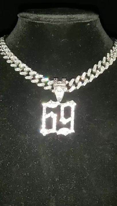 Hot Men Women Hip Hop 6ix9ine Rapper สร้อยคอจี้13Mm Miami Cuban Chain ...