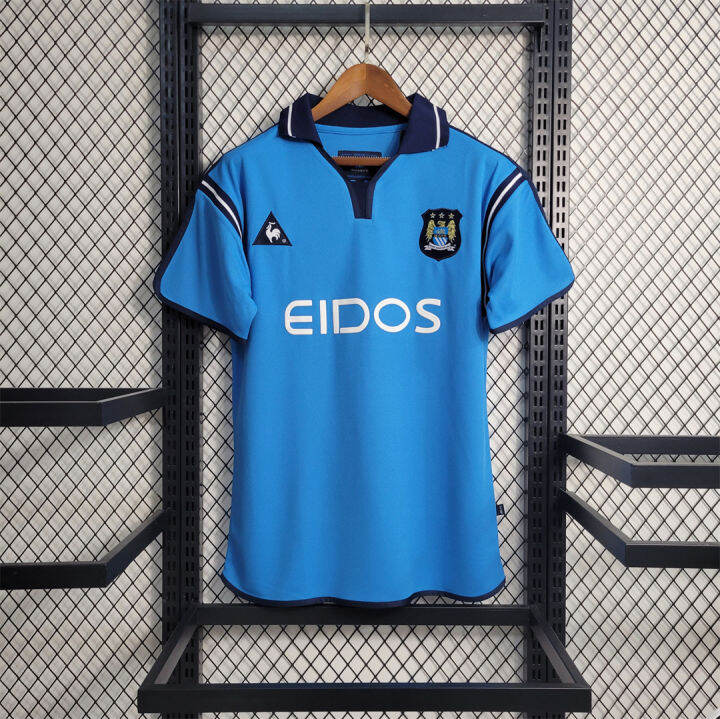 MAN CITY HOME 2001 2002 RETRO FOOTBALL SHIRT SOCCER JERSEY | Lazada.co.th
