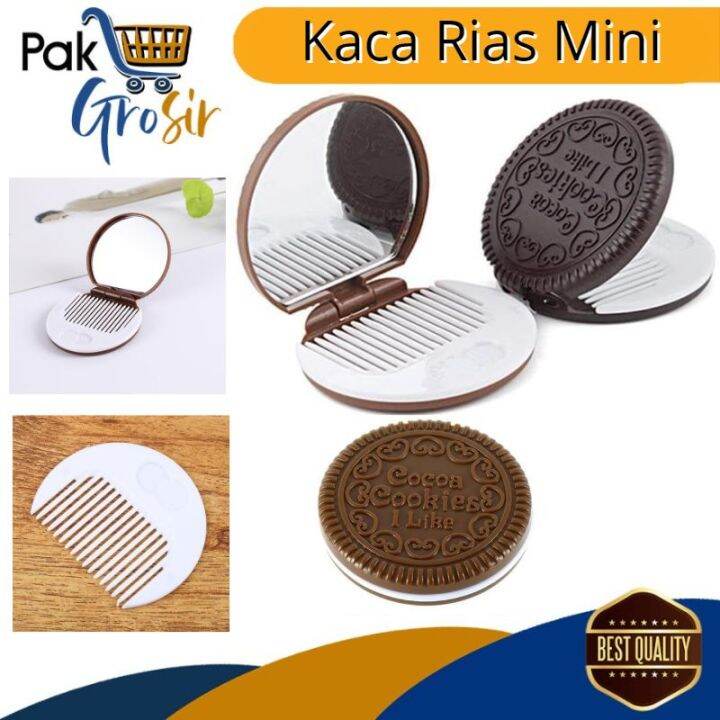 Kaca Rias Cermin Make Up Saku Pocket Mirror Unik Bentuk Biskuit Oreo ...