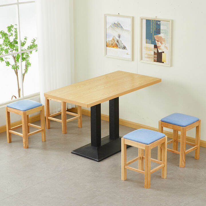 Solid wood stool fast-food table breakfast noodle restaurant snack bar ...
