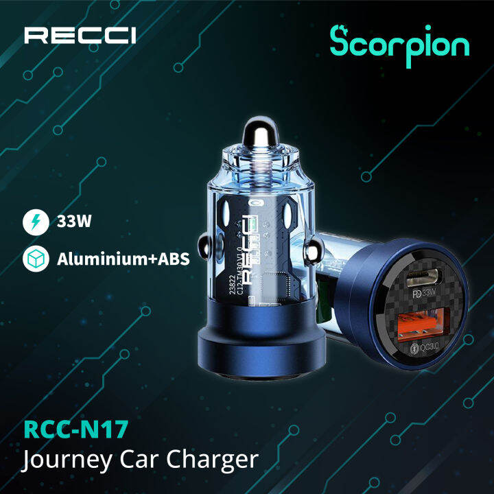 Recci RCC-N17 Journey 33W Dual Port Transparent Car Charger | Lazada