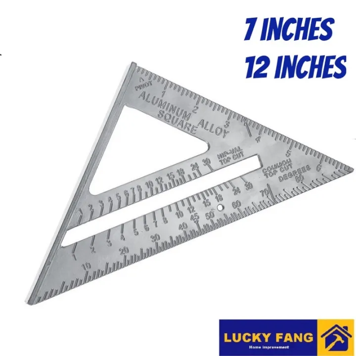 Alloy Aluminum Triangle Ruler 7 12 Speed Square Protractor Right Angle ...