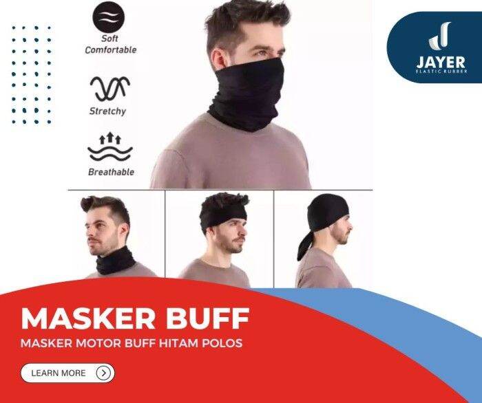 masker buff hitam polos buff masker bandana multifungsi | Lazada Indonesia
