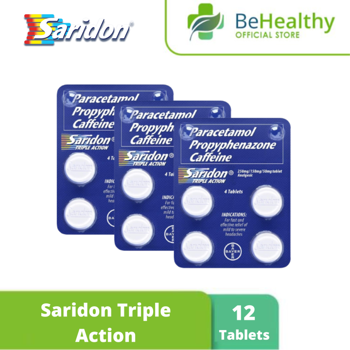 Saridon Triple Action (available in 12s and in 120s) | Lazada PH