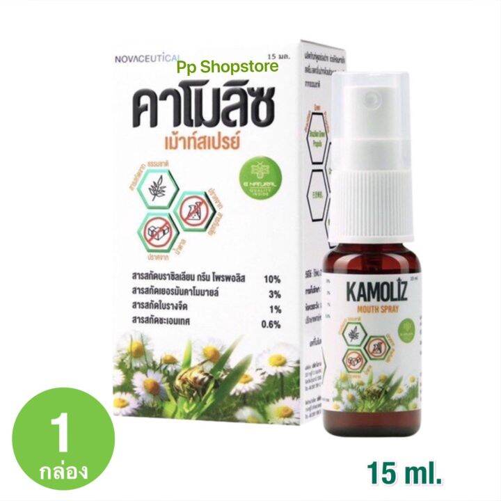 Kamoliz Mouth Spray โนวาซูติคอล คาโมลิซ สเปรย์สำหรับช่องปาก 15 ml ...