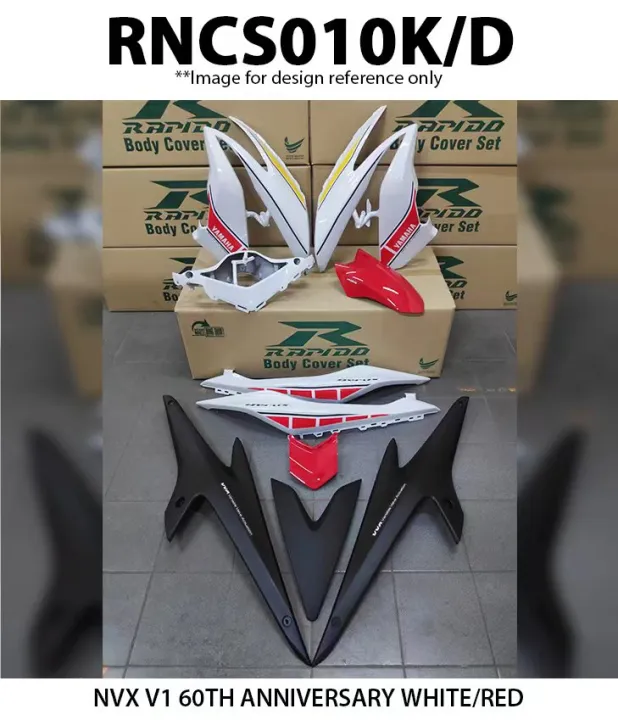 Cover Set Rapido NVX V1 V2 Yamaha Thai AEROX 60th Anniversary White Red ...