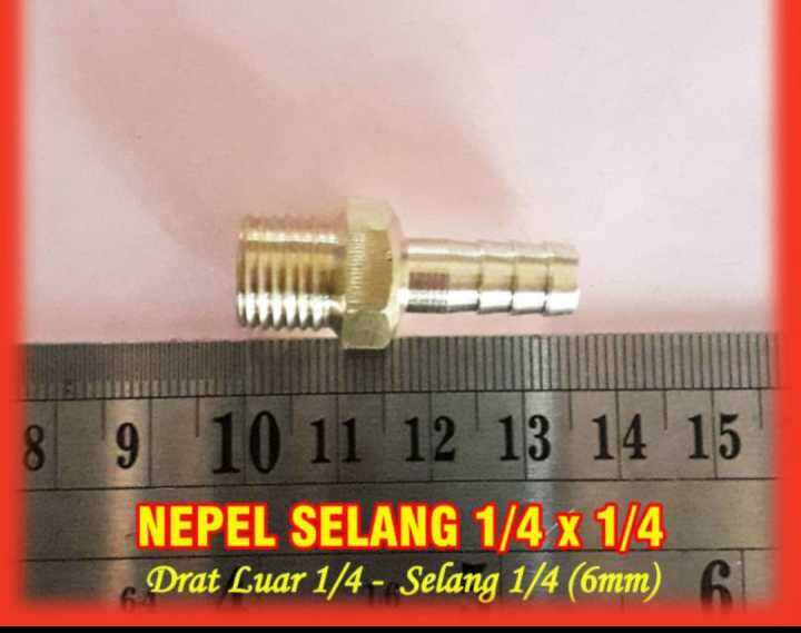 Nepel Selang Kuningan / Nepel Drat Luar 1/4 Kuningan Ke Selang 1/4 ...