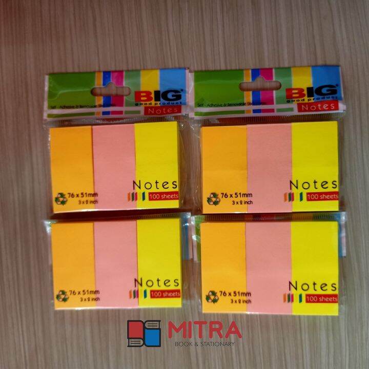 Stick note / post it BIG 76x51mm 3 warna | Lazada Indonesia