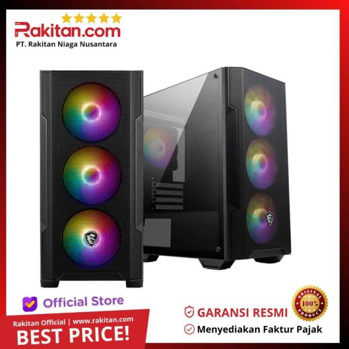 MSI MAG Forge M100A Micro ATX Tower Gaming Case Include 4 Fan Auto RGB ...