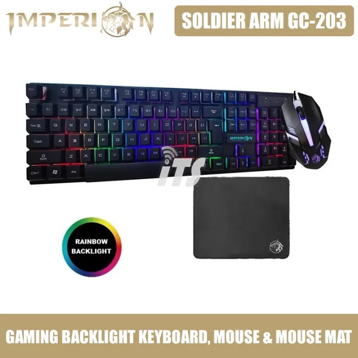 Imperion 3 in 1 Gaming Backlit Keyboard with Gaming Mouse & Mouse Mat ...