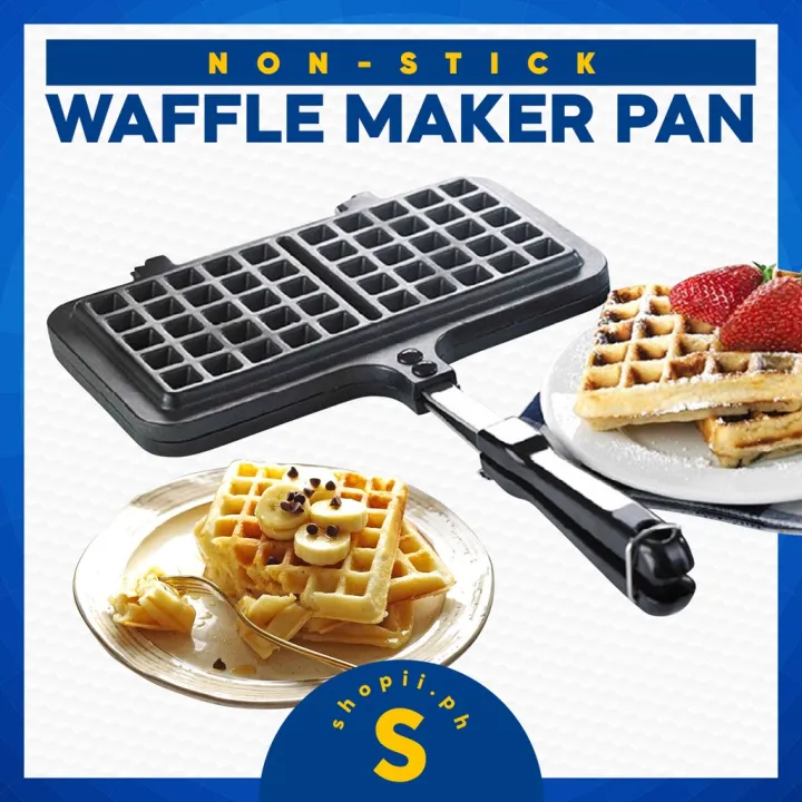 Rectangle Heart Shape Non-stick Metal Waffle Maker Pan Tool Egg Waffle ...