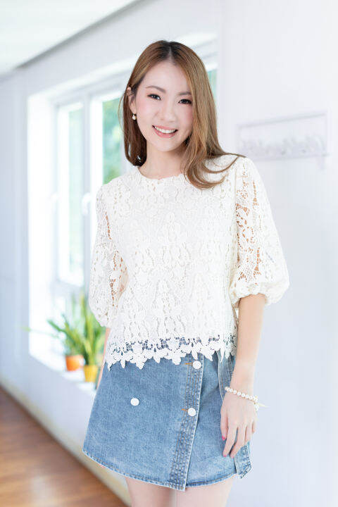 Narinari : NT2433 Sweet Lace Top | Lazada.co.th