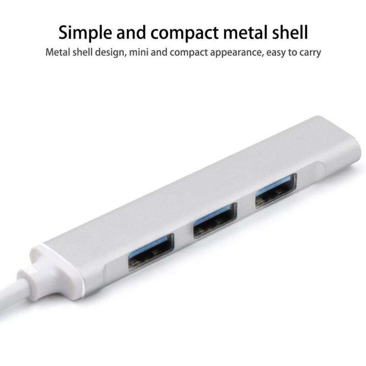Usb 3 0 Type C Hub 4 Port Multi Splitter Power Adapter One Otg Docking For Macbook Station For