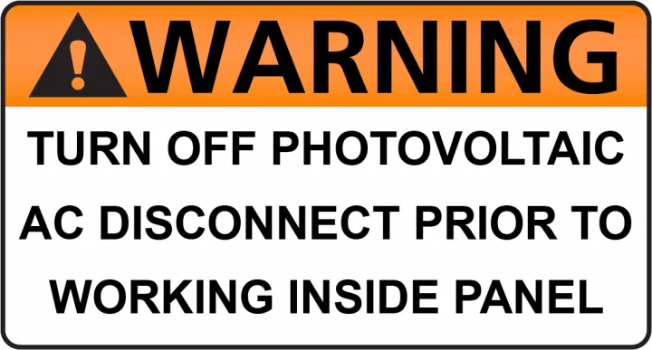 Solar PV Photovoltaic System Label Sign Warning Turn-Off Photovoltaic ...