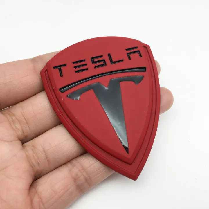 Car side emblem for Tesla MODEL 3 S X 3D metal logo Fender rim badge ...