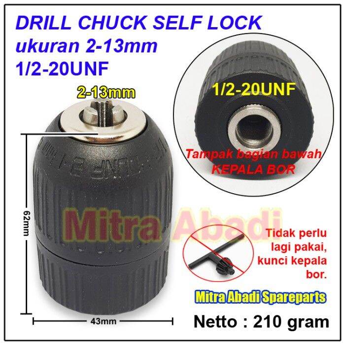 DRILL CHUCK Kepala Bor ukuran 2-13mm SELF LOCK | Lazada Indonesia