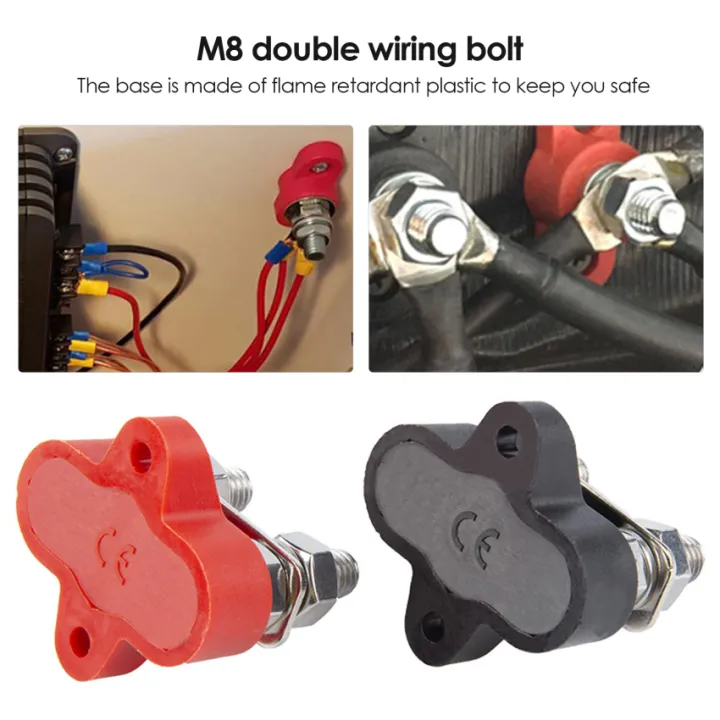 5/16" Terminal Block Studs M8 48V Junction Block Bus Bar Insulated Dual Heavy Duty Power ...