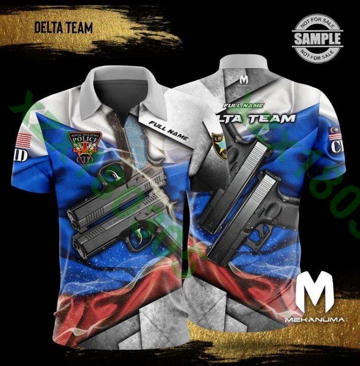 (ALL IN STOCK) TEAM DELTA SHOOTER CLUB IPSC Quick Dry Full Sublimation ...