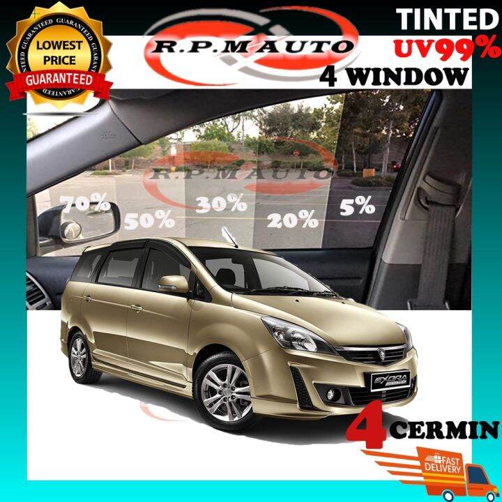 Proton Exora UV99% Black hitam Tinted 4Door 4Tingkap Siap Potong tinted ...