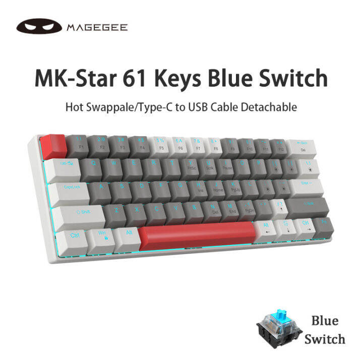 MageGee Mini 60 Mechanical Keyboard Wired LED Backlit Compact Gaming ...