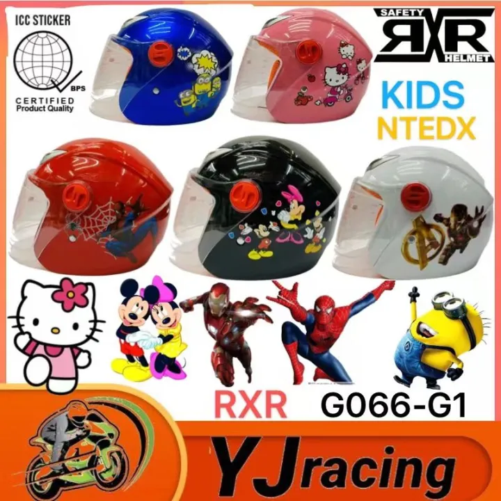 RXR Helmet Motorcycle For Kids Boy&Girl Spiderman Mickey Minnie Hello ...