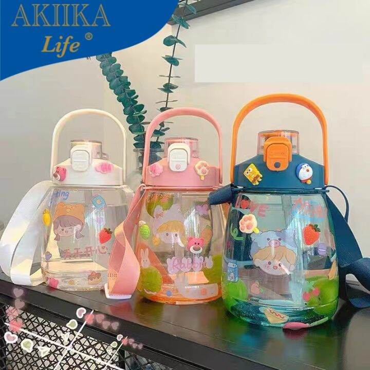 AKIIKA Life 1300ml Transparent Water Tumbler Bottle with Straw-BPA and ...