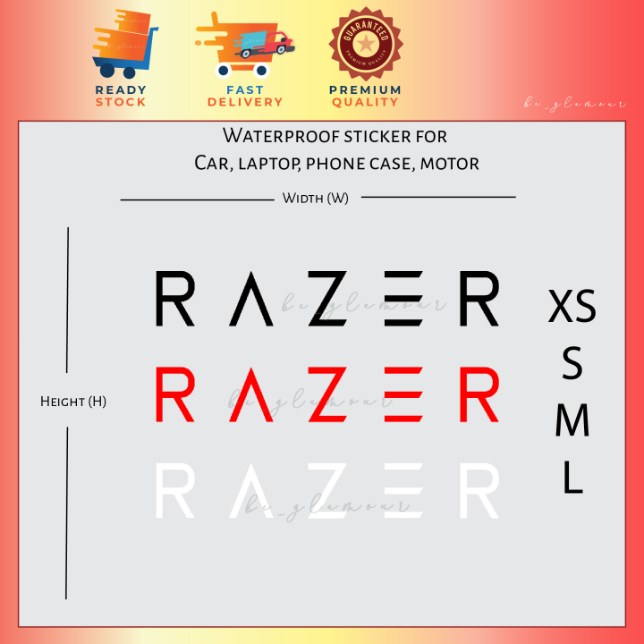 Razer word Sticker Reflective gaming Stiker laptop desktop Kereta car ...