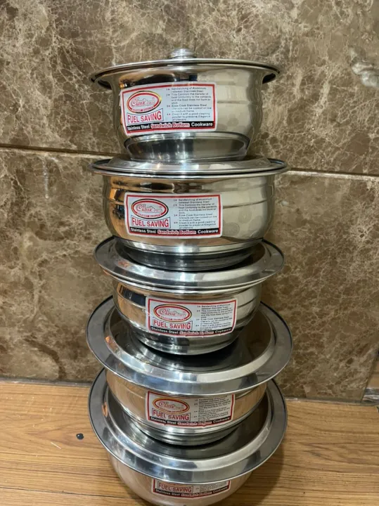 CLASSIC STEEL SANDWICH BOTTOM COOKWARE (10X15) (5POT IN A SET)(HEAVY ...
