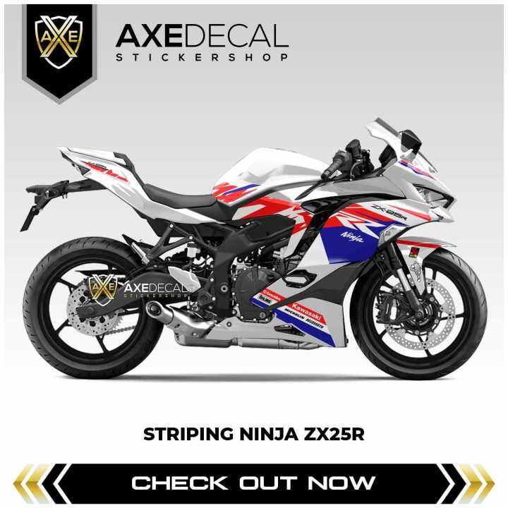 Striping ZX25R Tri Color Fireblade / Stiker Motor Kawasaki Ninja ZX 25 ...