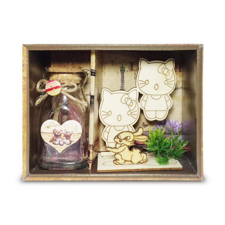 Decorative 2D Cartoon Character with Beautiful Mini Wish Bottle with ...