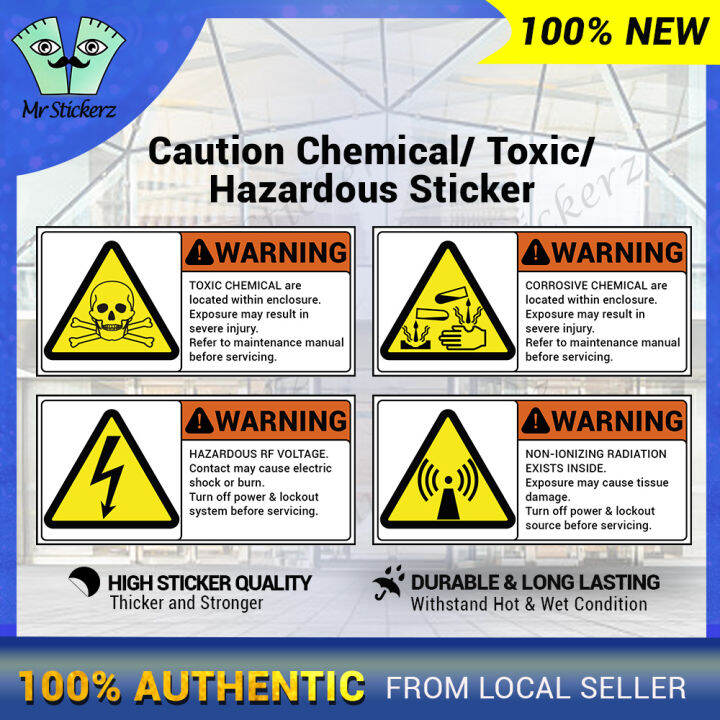 Corrosion Chemical/ Toxic Chemical/ Non-Ionizing Radiation Sticker High ...