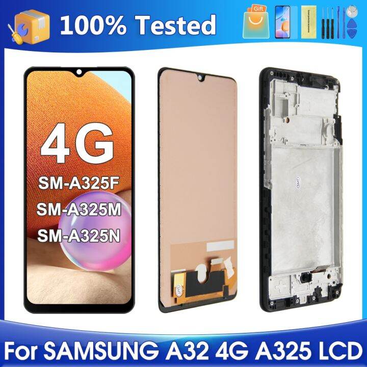 คุณภาพสูง A325 OLED สำหรับ Galaxy A32 4G หน้าจอดิจิตอลสัมผัสหน้าจอ LCD ...