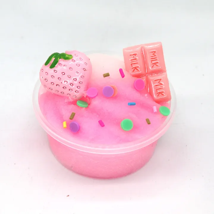 Slime Toy Fruits Chocolate Cotton Mud Puff Slime Scented Stress ...