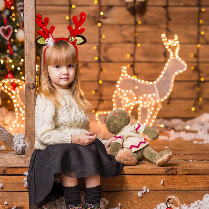 Brisky ที่คาดผมเขากวางเรนเดียร์น่ารักสำหรับคริสต์มาสกวางที่คาดผมเขากวาง ...