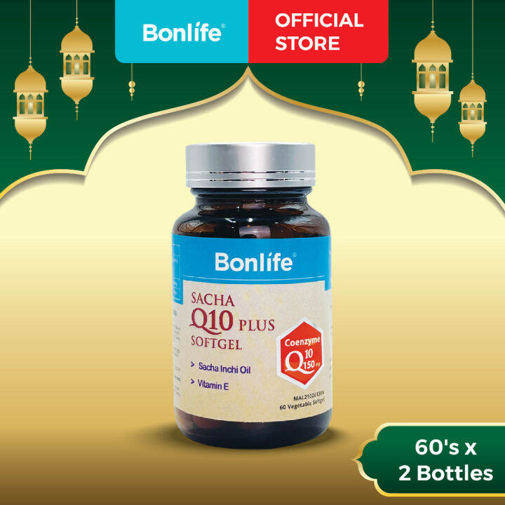 Bonlife Sacha Q10 Plus Sacha Inchi Omega 3 6 9 Vitamin E Coenzyme Q10 ...
