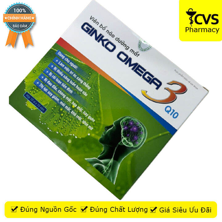 Viên Bổ Não Dưỡng Mắt GINKO OMEGA 3 Q10 bổ sung các dưỡng chất cho mắt & não 100v - Cvspharmacy ...