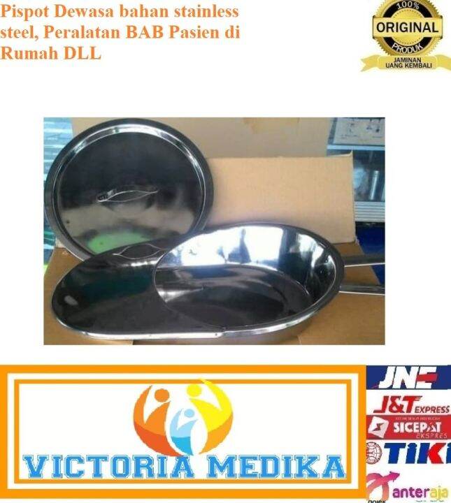 Pispot Dewasa portable bahan stainless, Peralatan BAB Pasien di Rumah ...