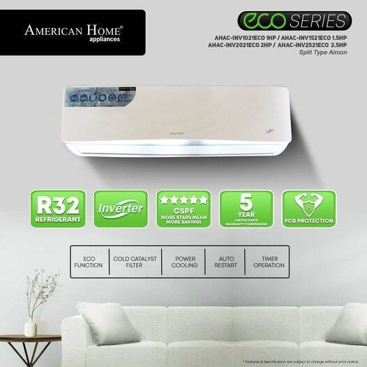 2.5hp split type inverter american home eco series | Lazada PH