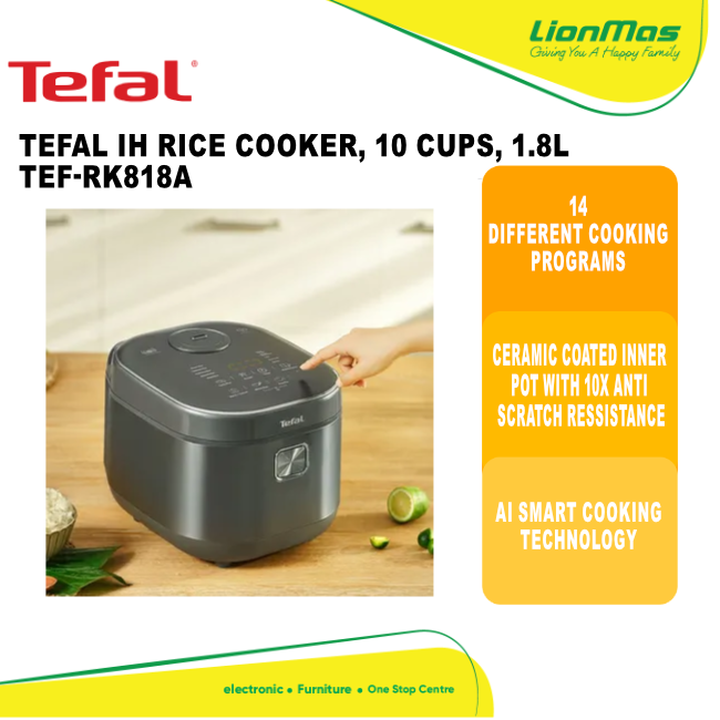 TEFAL RICE COOKER , 10 CUPS , 1.8L TEF-RK818A | Lazada