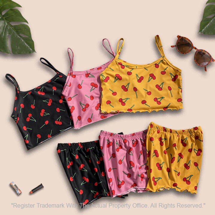 LACOATA VOUGE I Sleepwear Terno For Girl Terno Short Cherry And Lettuce ...